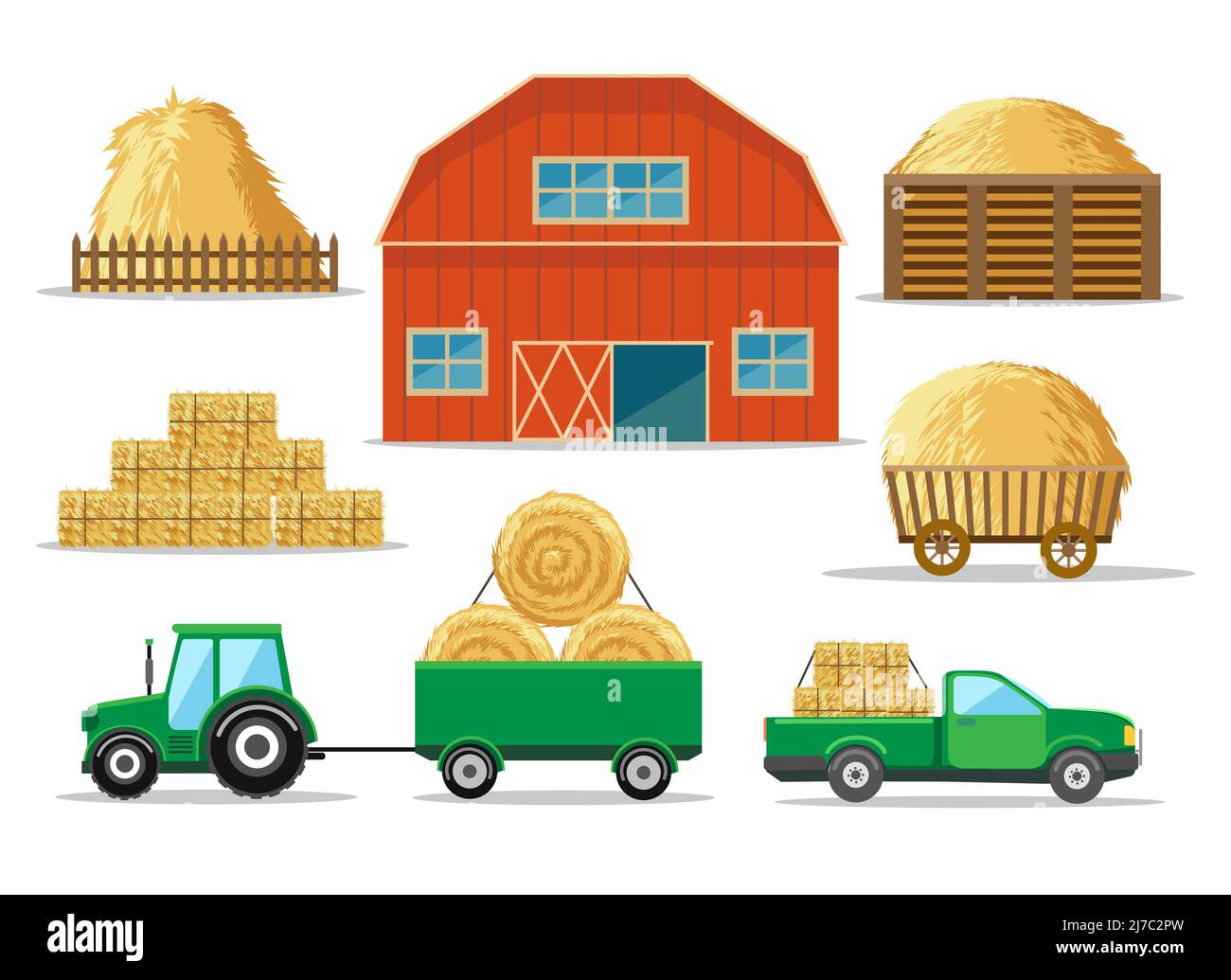 Yellow hay straw farm Stock Vector Images - Alamy