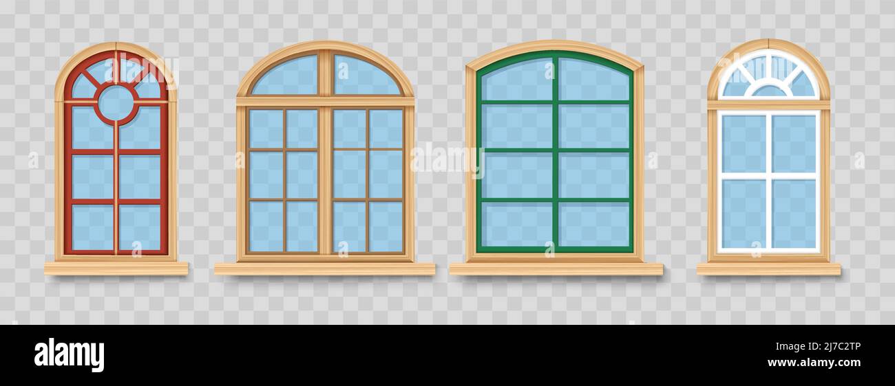 Arch wood windows Stock Vector Image & Art - Alamy