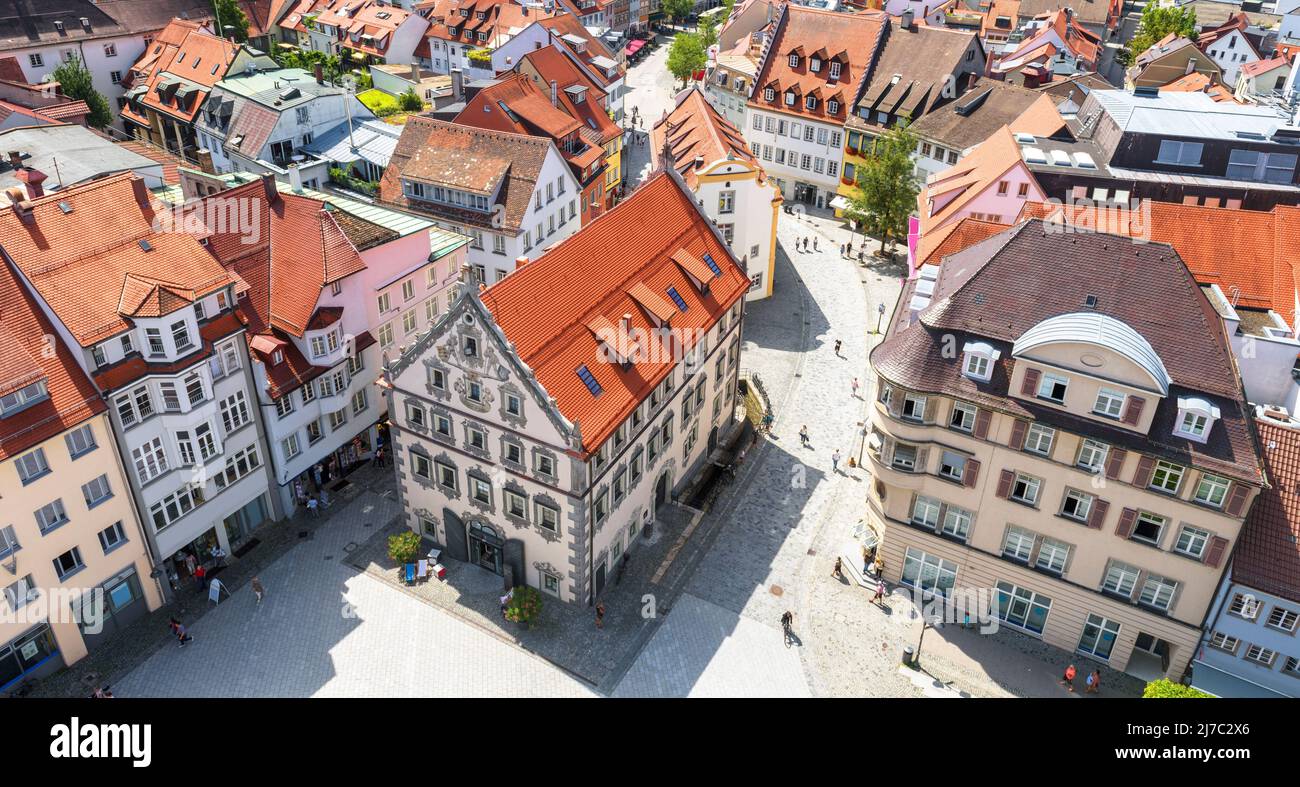 Aerial view of Ravensburg, Baden-Wurttemberg, Germany, Europe. Houses ...