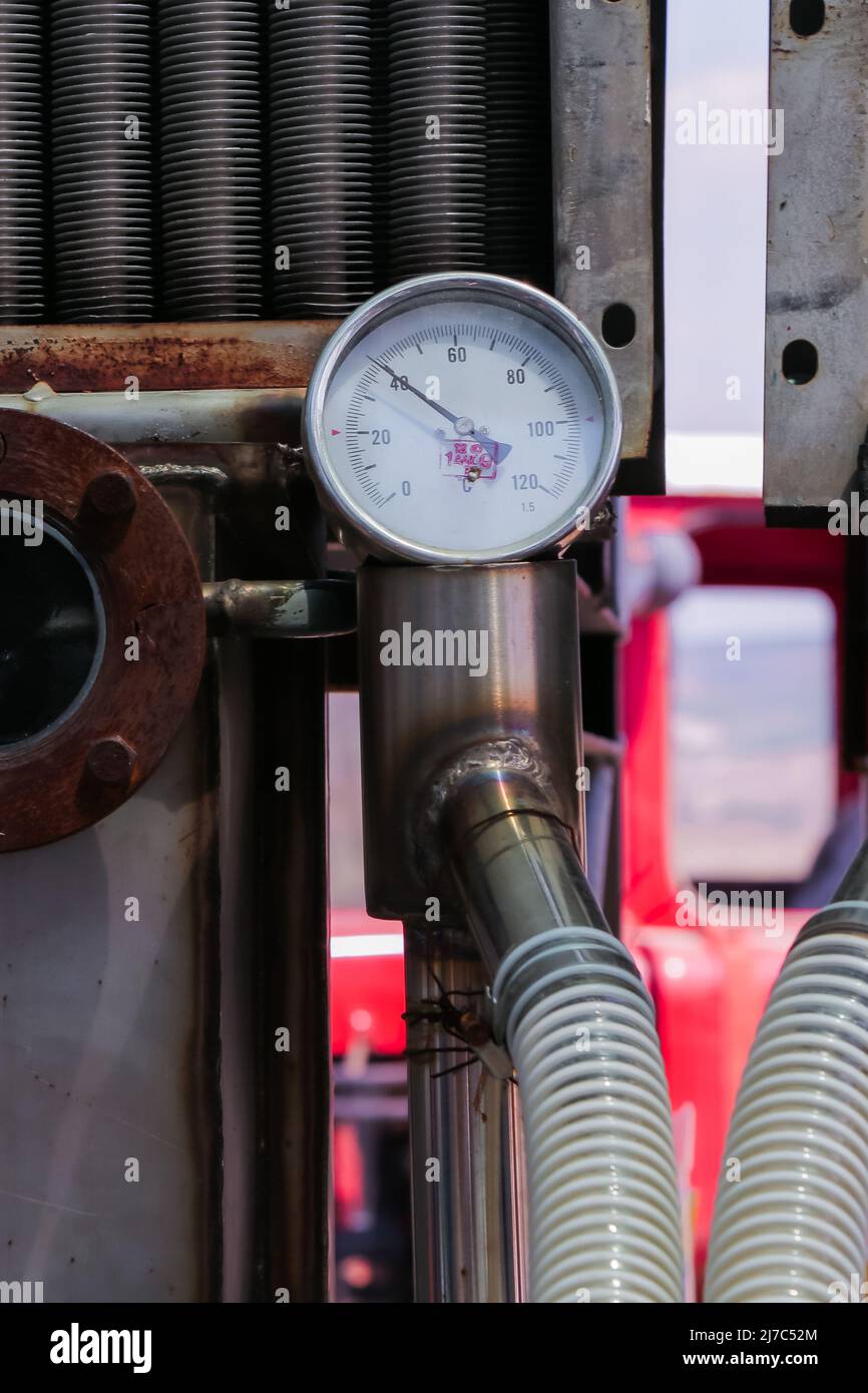 Temperature counter on lavender essential oil distillate Stock Photo ...