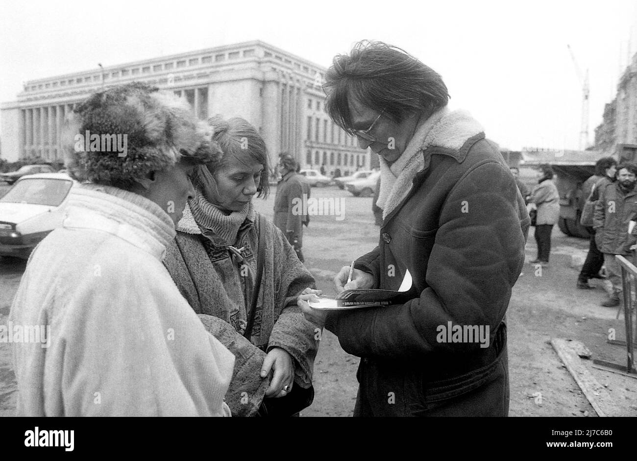 Romanian author and political figure Romulus Rusan in January 1990 ...