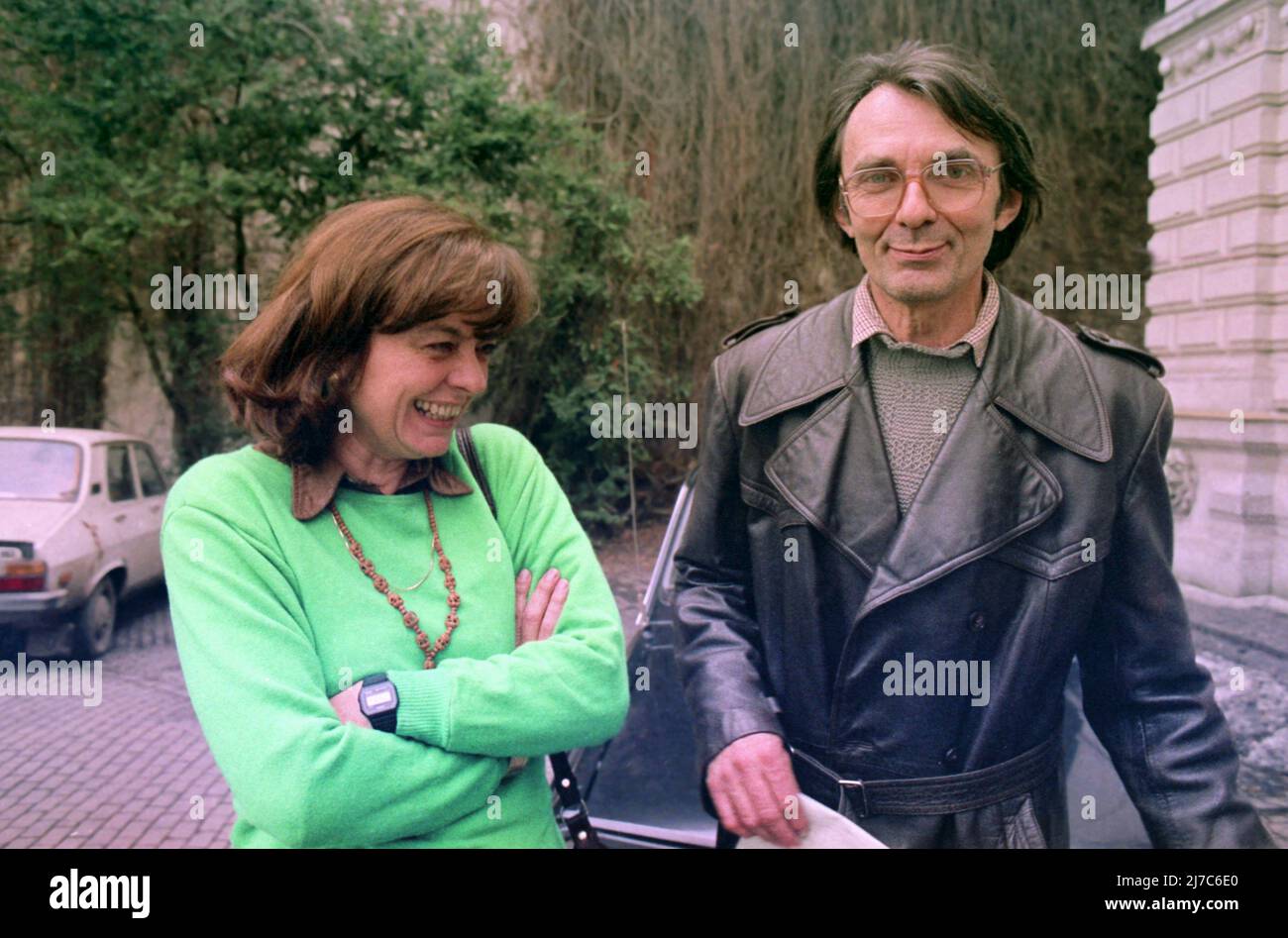 Romanian authors and political figures Ana Blandiana and Romulus Rusan ...