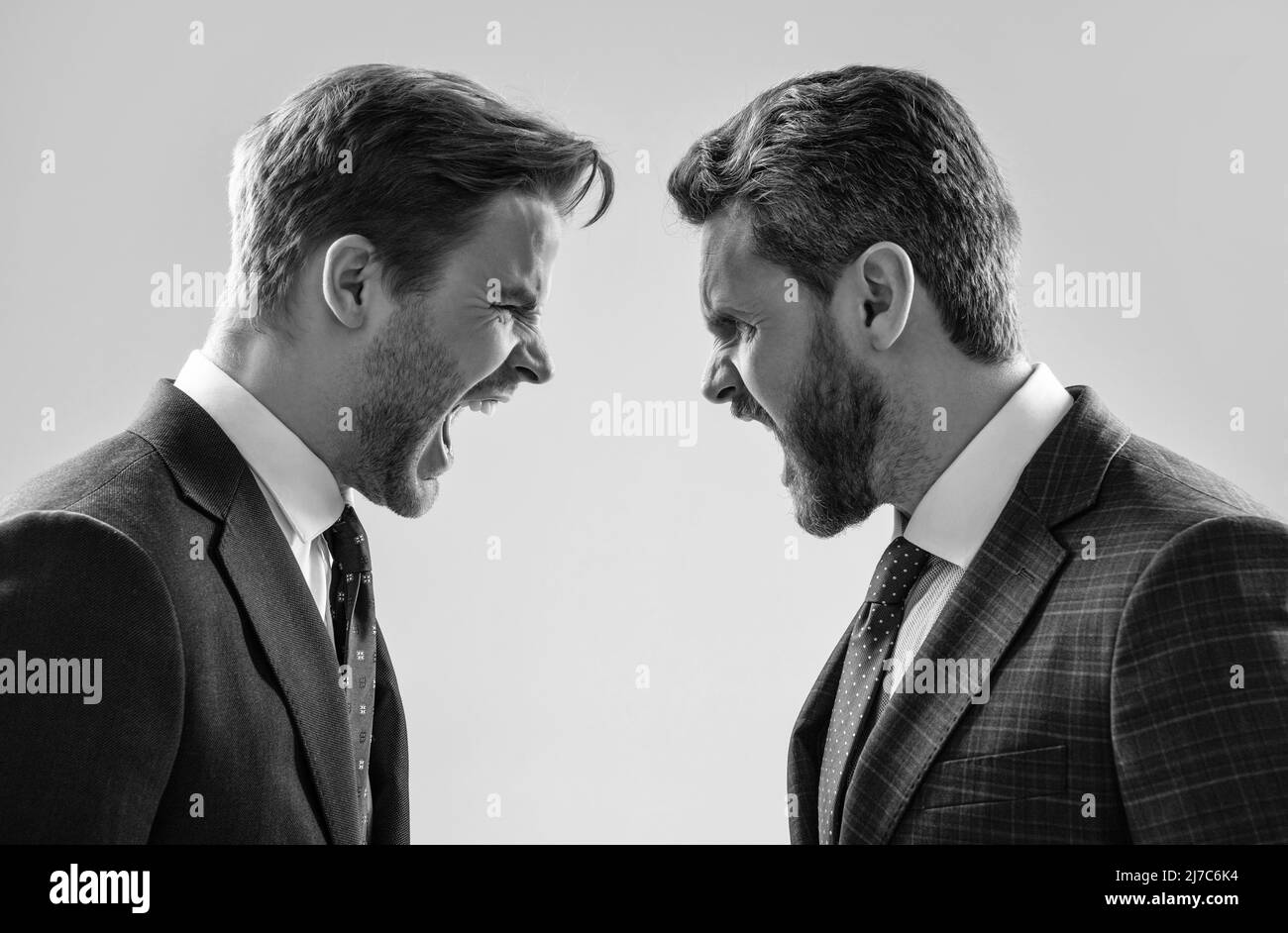 arguing businesspeople. dissatisfied men discuss failure. colleagues ...