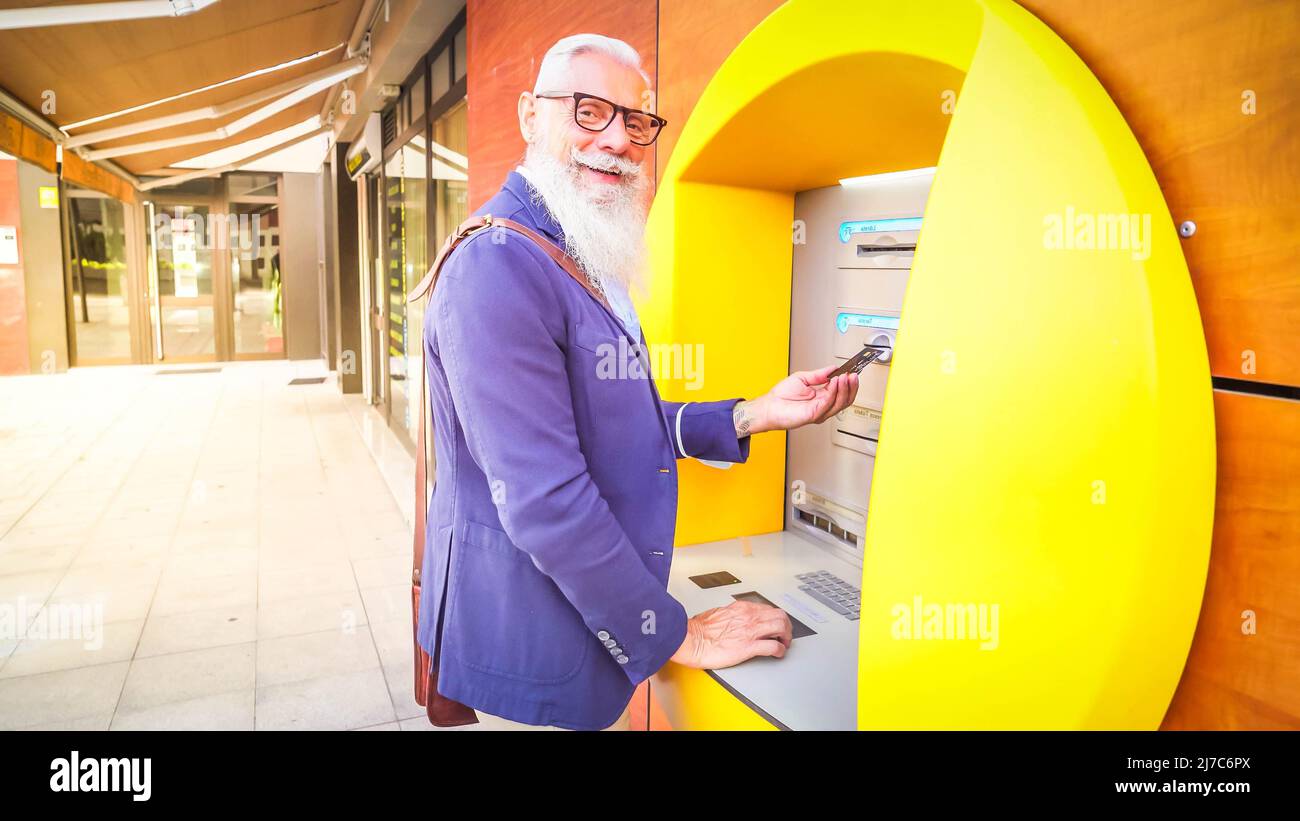 Bank and withdraw and senior hi-res stock photography and images - Alamy