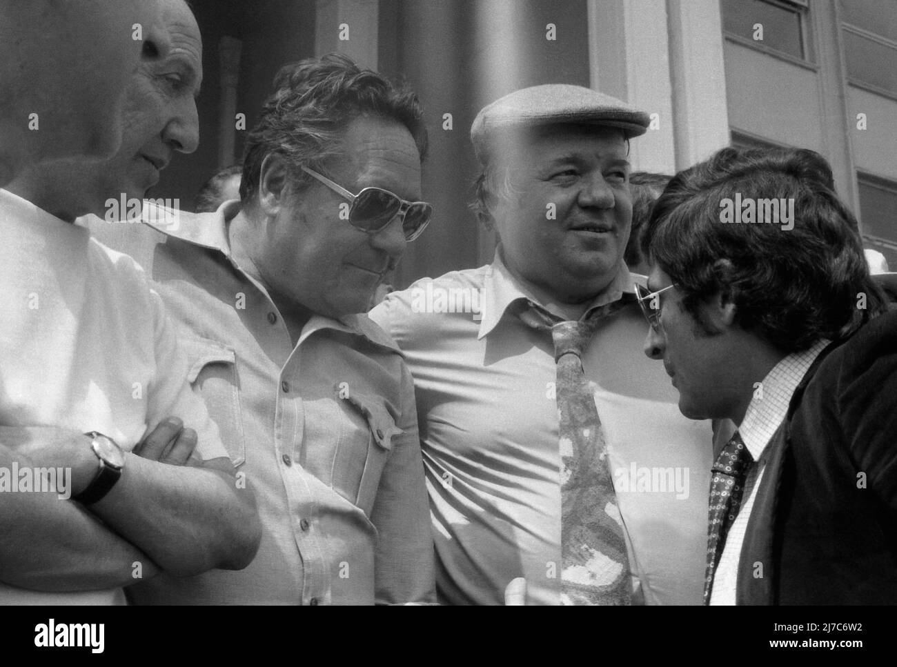 Romanian writers Eugen Barbu & Fanus Neagu (center), approx. 1974. On ...