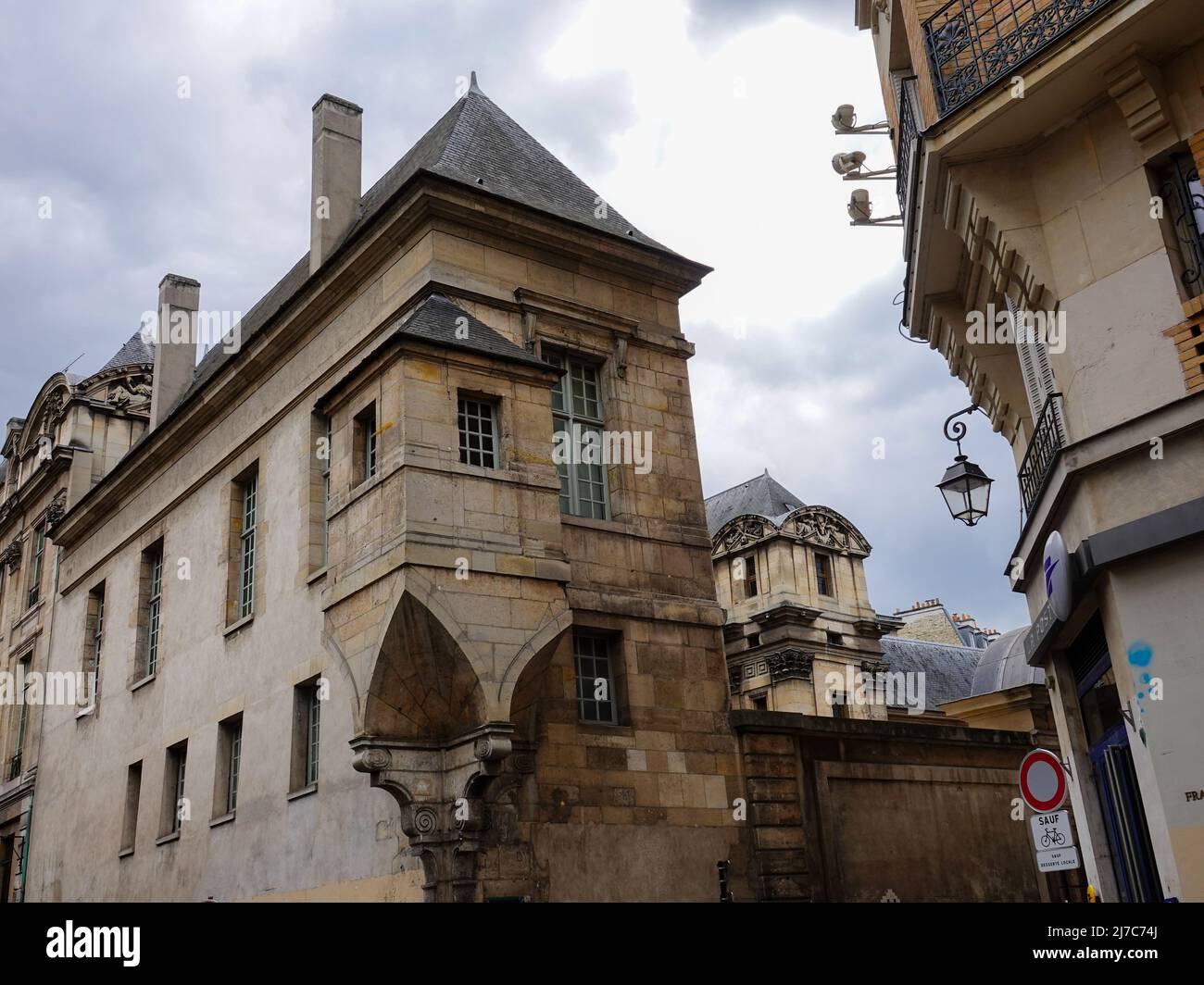 Interesting architecture of old buildings and narrow streets at the ...