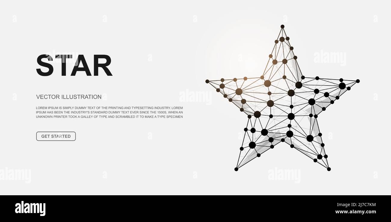 Star 3d low poly symbol for landing page template. Rating design ...