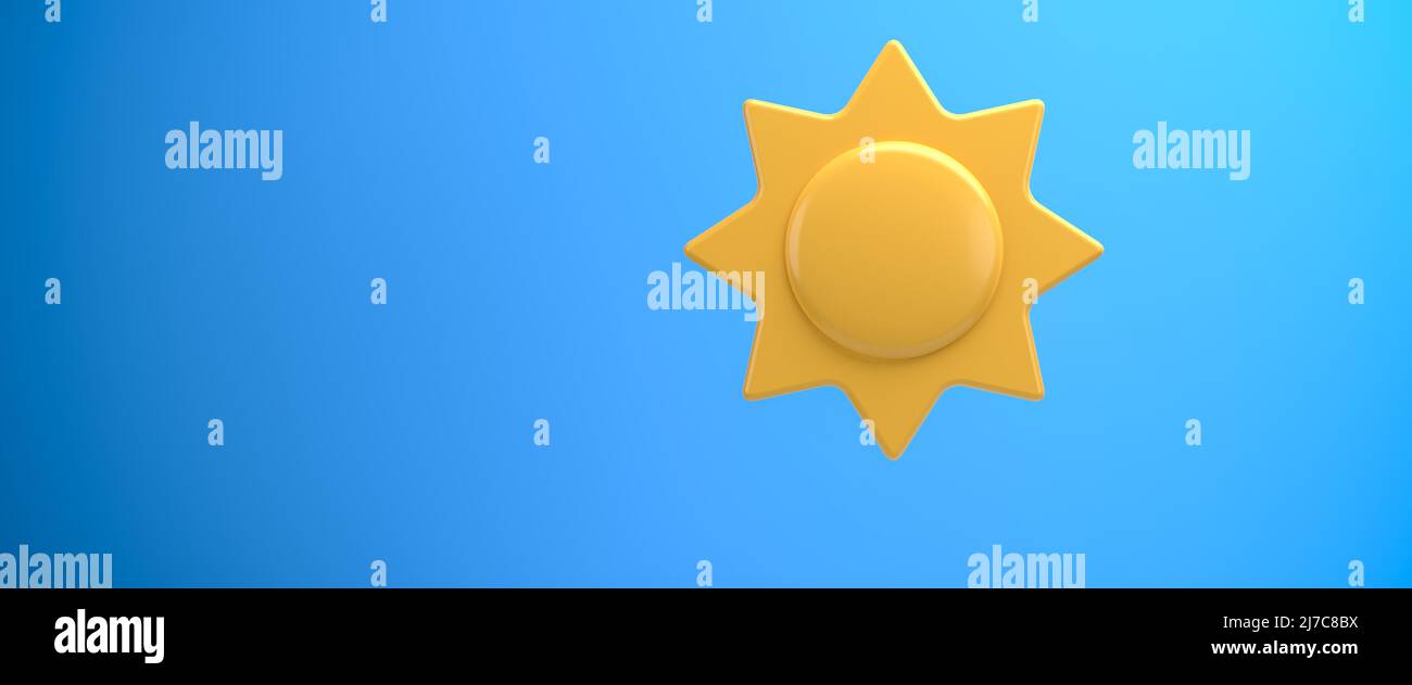 3D Weather forecast web banner series: Sunny without clouds Stock Photo ...