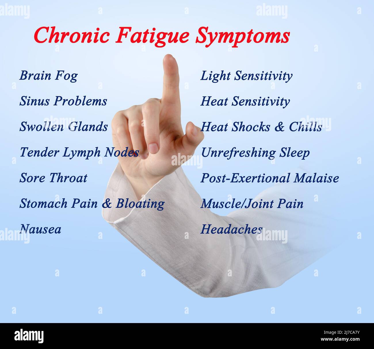 Presenting Fourteen Chronic Fatigue Symptoms Stock Photo - Alamy