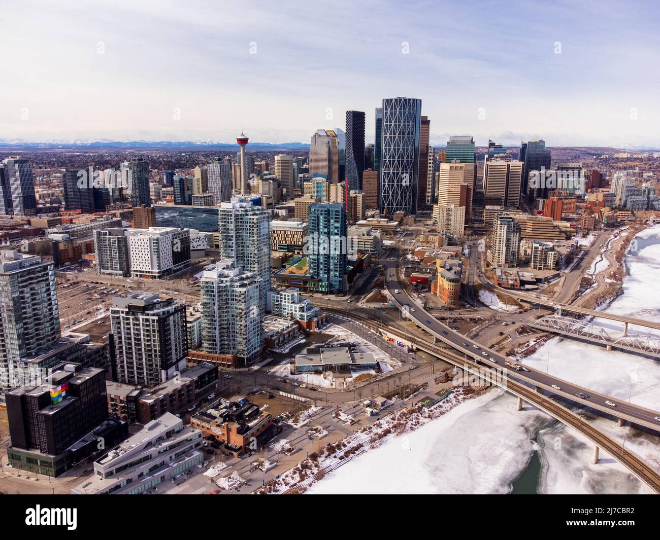 Downtown Calgary and frozen Bow River during winter. City of Calgary ... Downtown Calgary and frozen Bow River during winter. City of Calgary ...