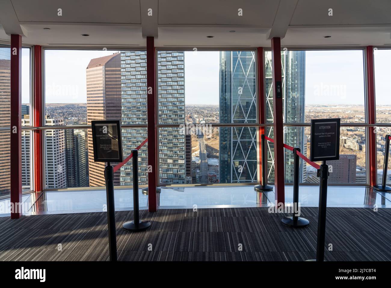 Calgary, AB, Canada - March 14 2022 : Interior lobby the observation ...