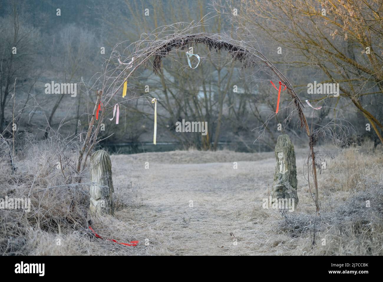 A pagan sanctuary in Busha village, Vinnytsia Oblast, Ukraine Stock ...
