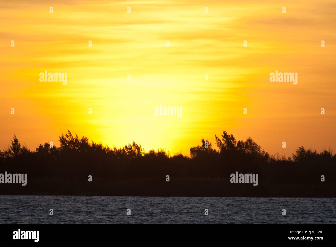 Sunset on the Senegal River. Langue de Barbarie National Park. Saint ...
