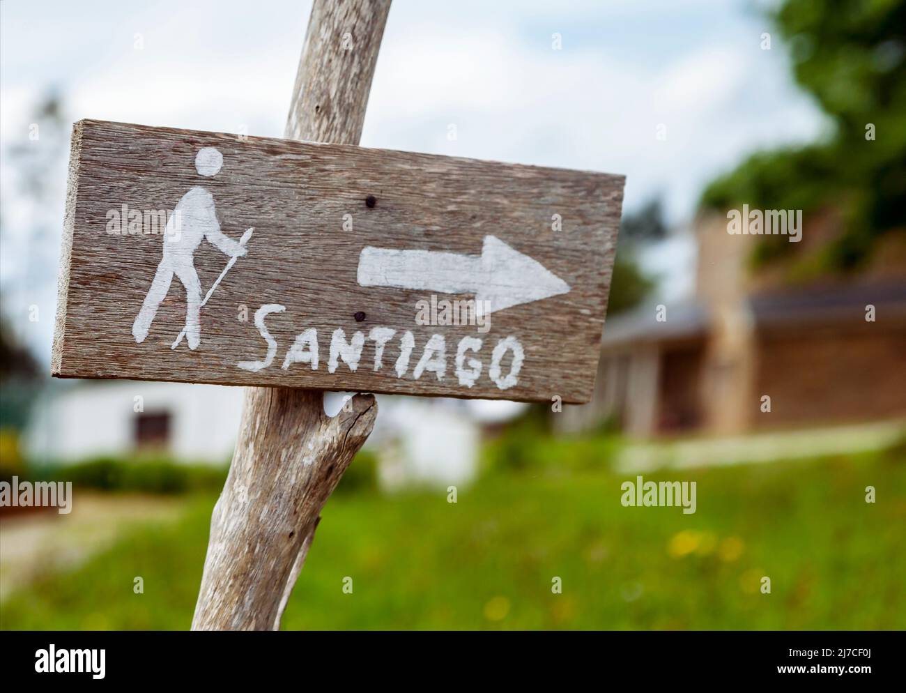 Road sign of Camino de Santiago Stock Photo - Alamy