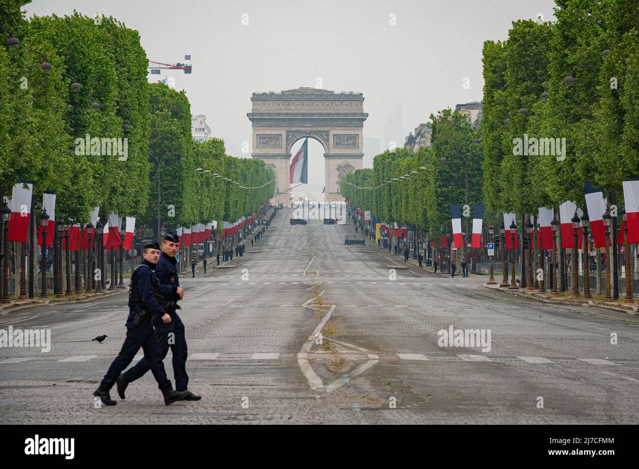Paris, France, May 8, 2022, Ceremony marking the Allied victory against ...