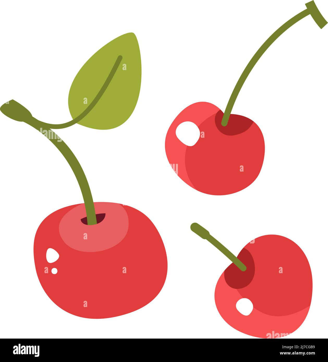 Cherries icon. Sweet red berry in cartoon style Stock Vector Image ...