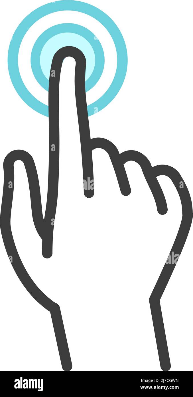 Finger Pressing Button Clipart Black