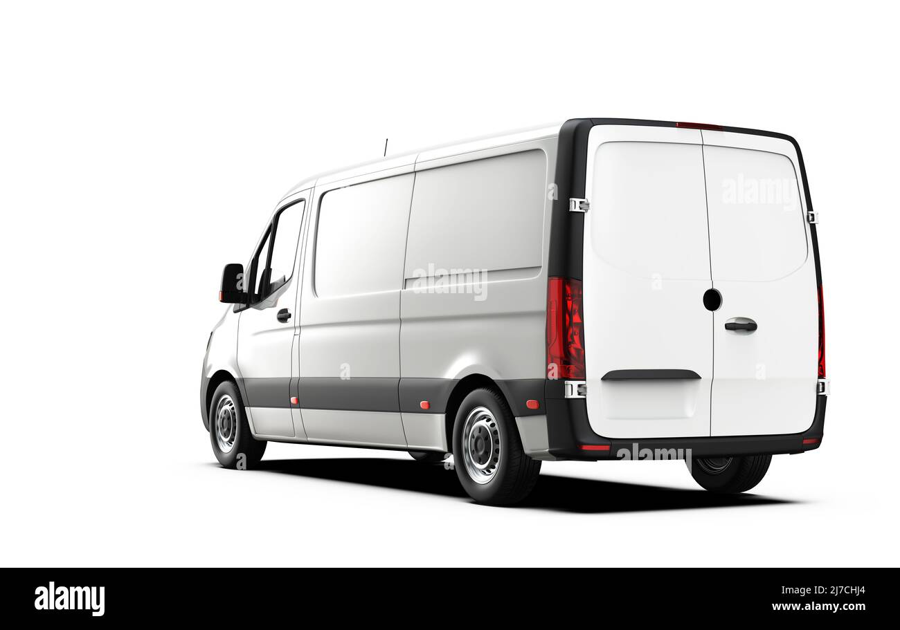 Back view of a generic and unbranded van: 3D illustration Stock Photo ...