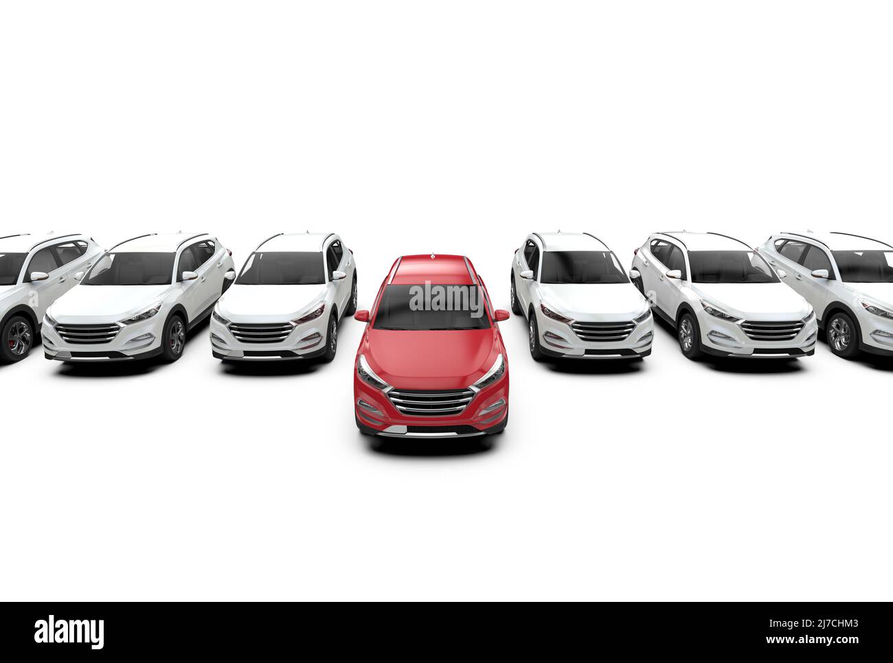 Concept idea of leadership car, front view - 3D illustration Stock ...
