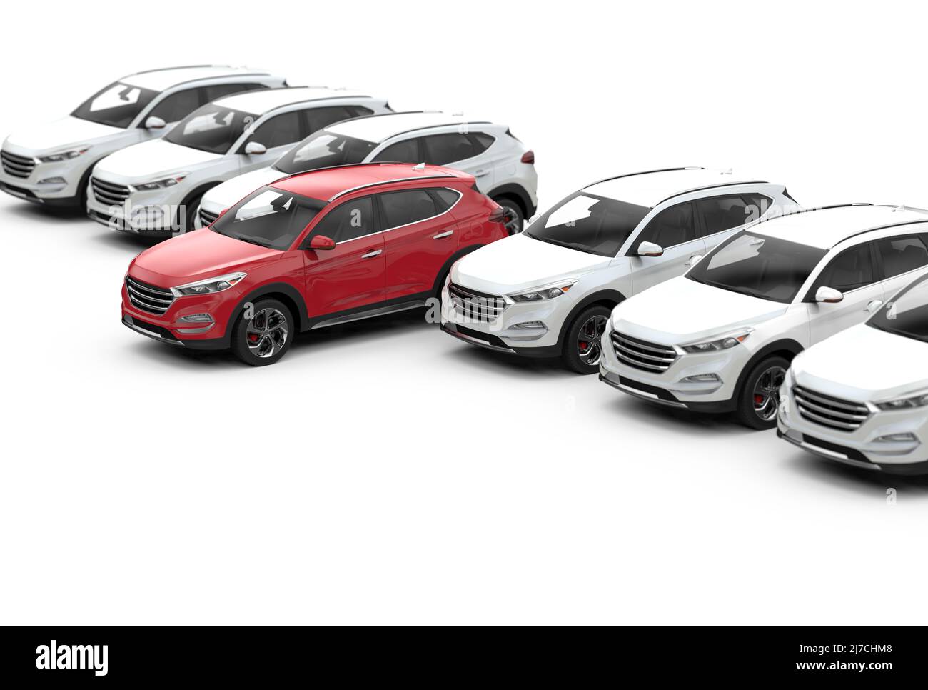 Concept idea of leadership car - 3D illustration Stock Photo - Alamy