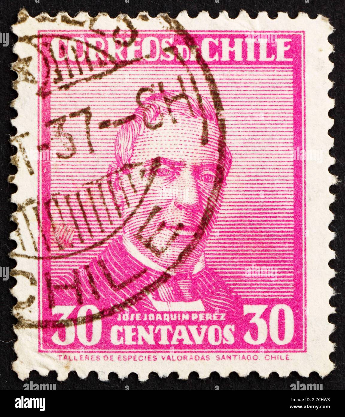CHILE - CIRCA 1934: a stamp printed in the Chile shows Jose Joaquin ...