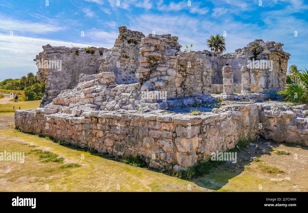Ancient Tulum ruins Mayan site with temple ruins pyramids and artifacts ...