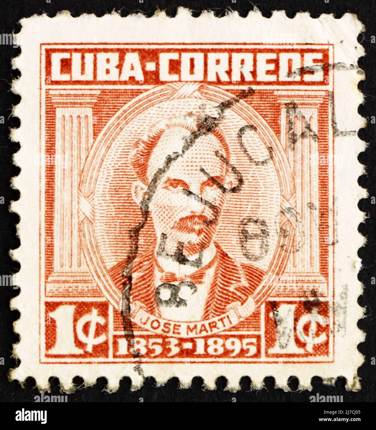 CUBA - CIRCA 1961: a stamp printed in the Cuba shows Jose Marti, Poet ...