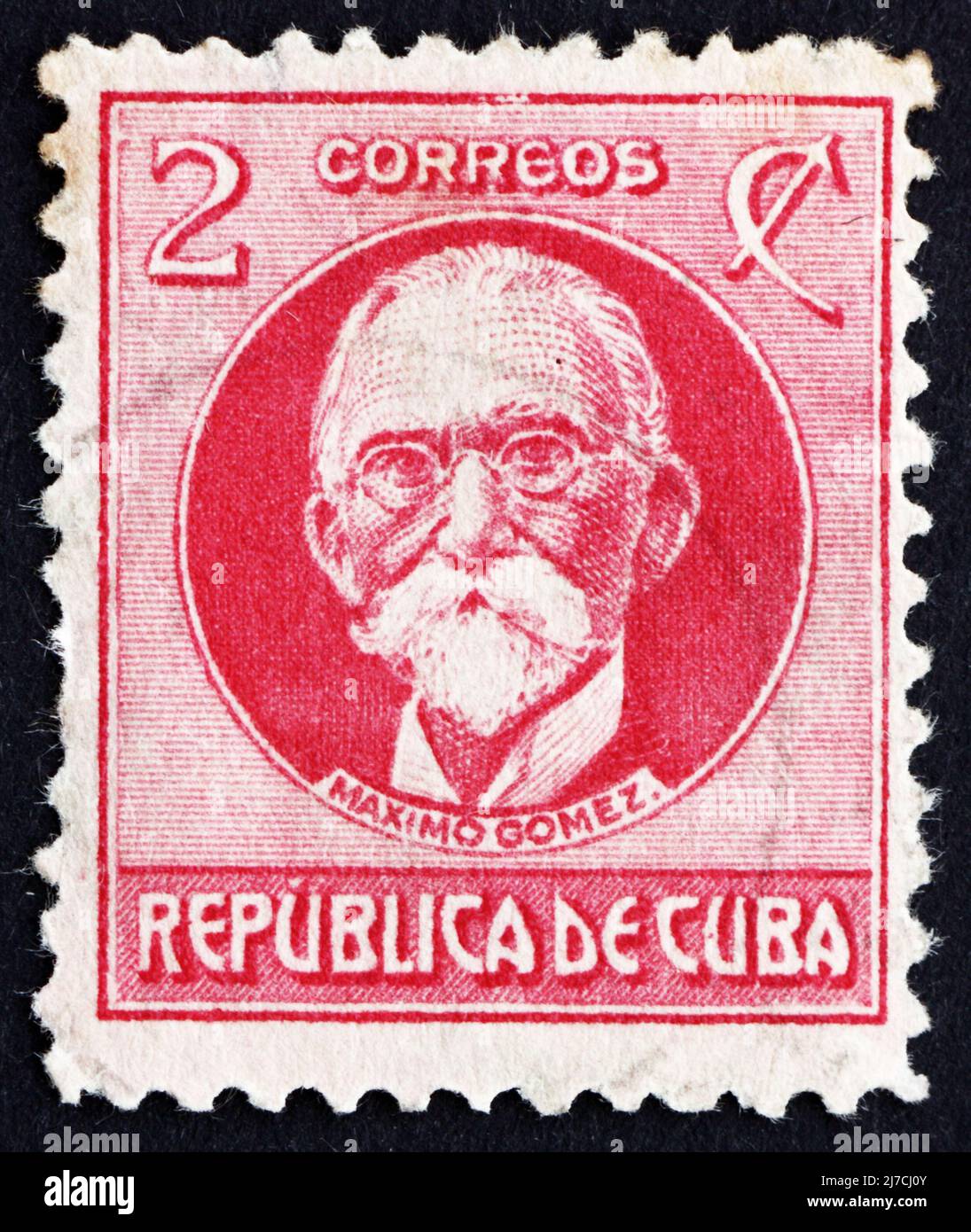 CUBA - CIRCA 1917: a stamp printed in the Cuba shows Maximo Gomez ...