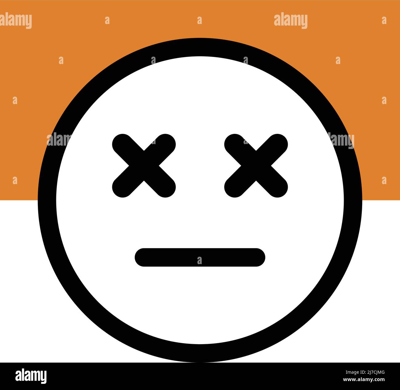 Face icon with cross-marked eyes. Editable vector Stock Vector Image ...