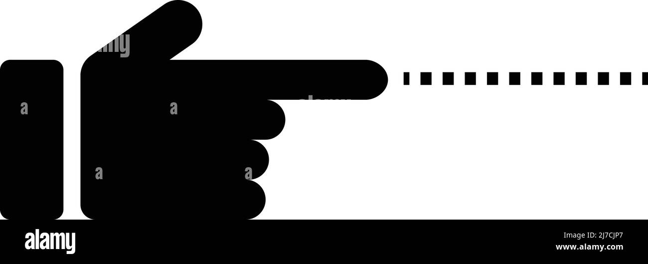 Point with your index finger. Dotted line. Editable vector Stock Vector ...