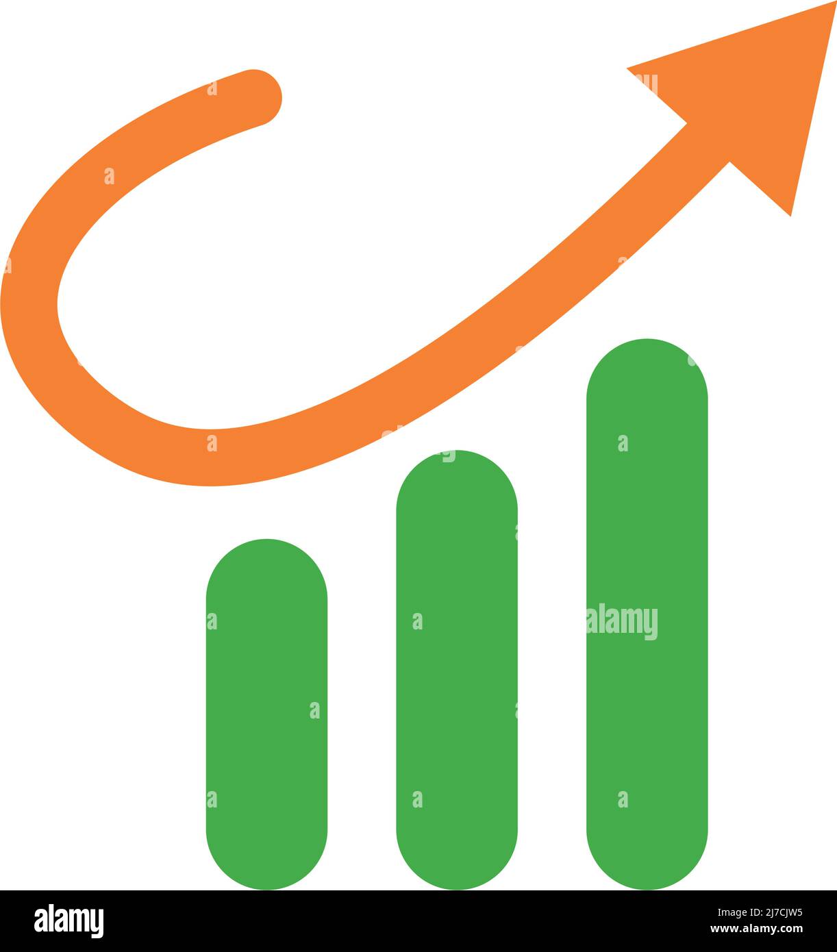Economic recovery. Bar graph and arrow. Editable vector Stock Vector ...