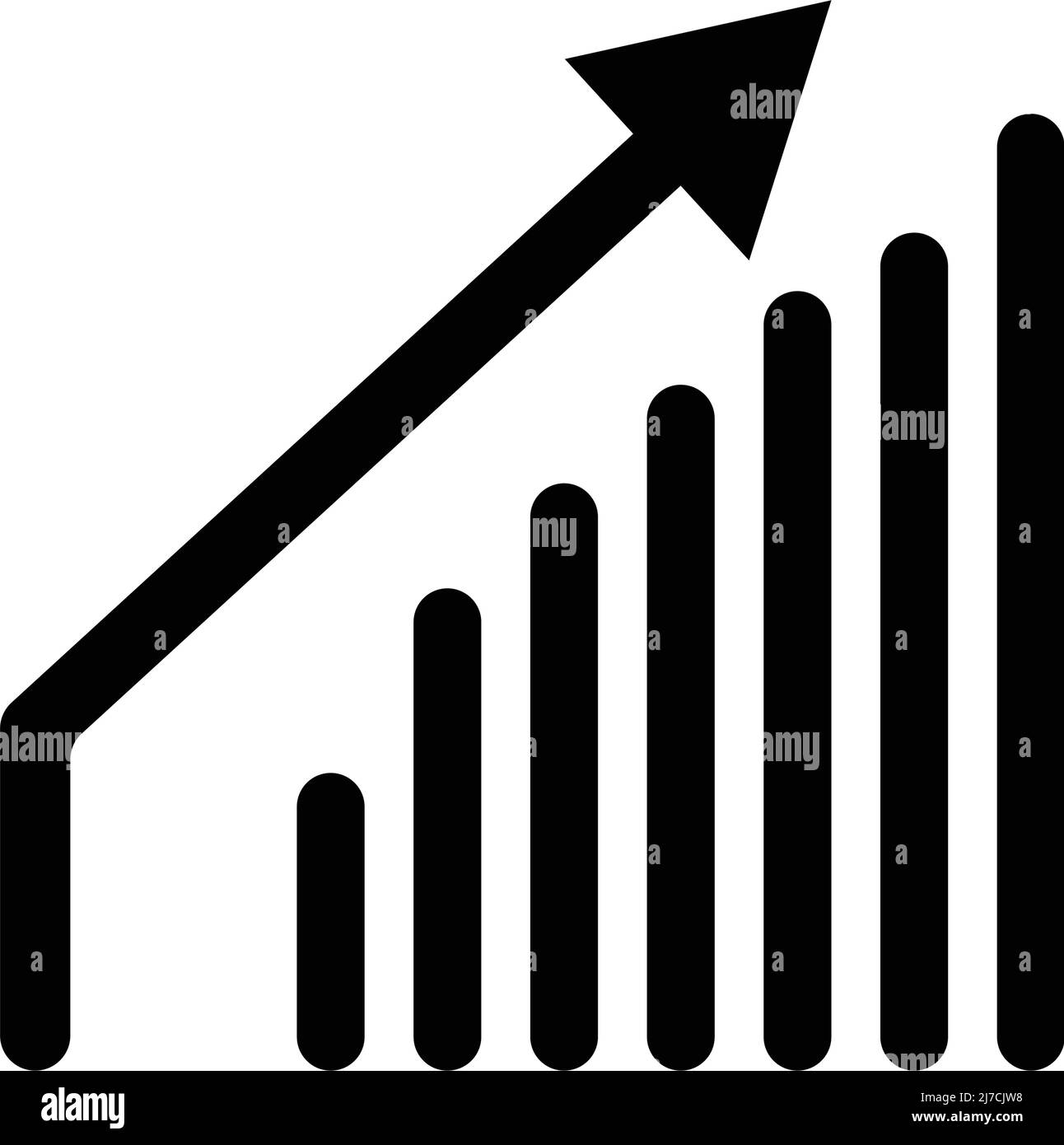 Bar graph silhouette icon. Business performance, investment performance ...