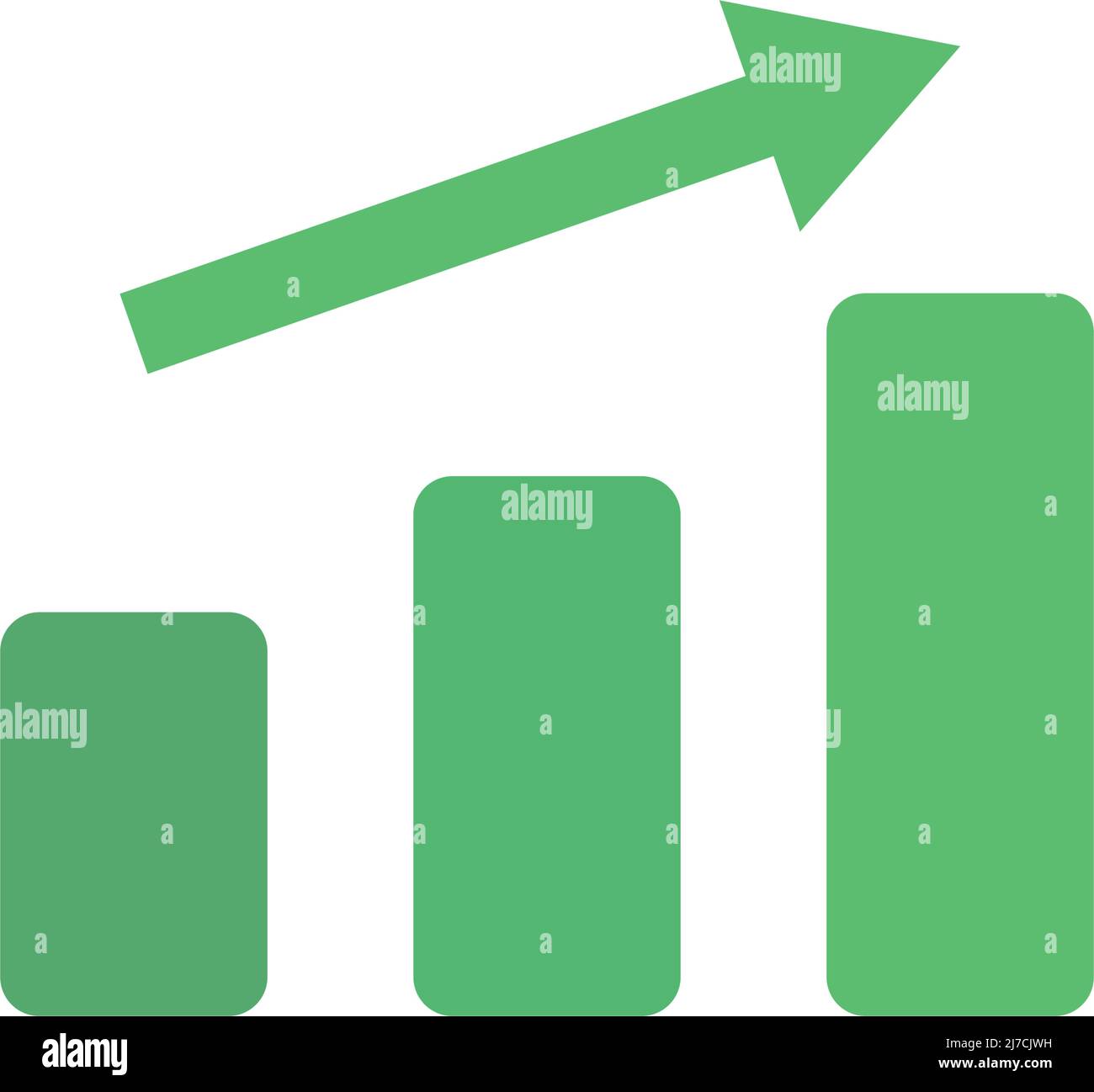 Vector icon of a bar chart with an ascending arrow. Editable vector ...