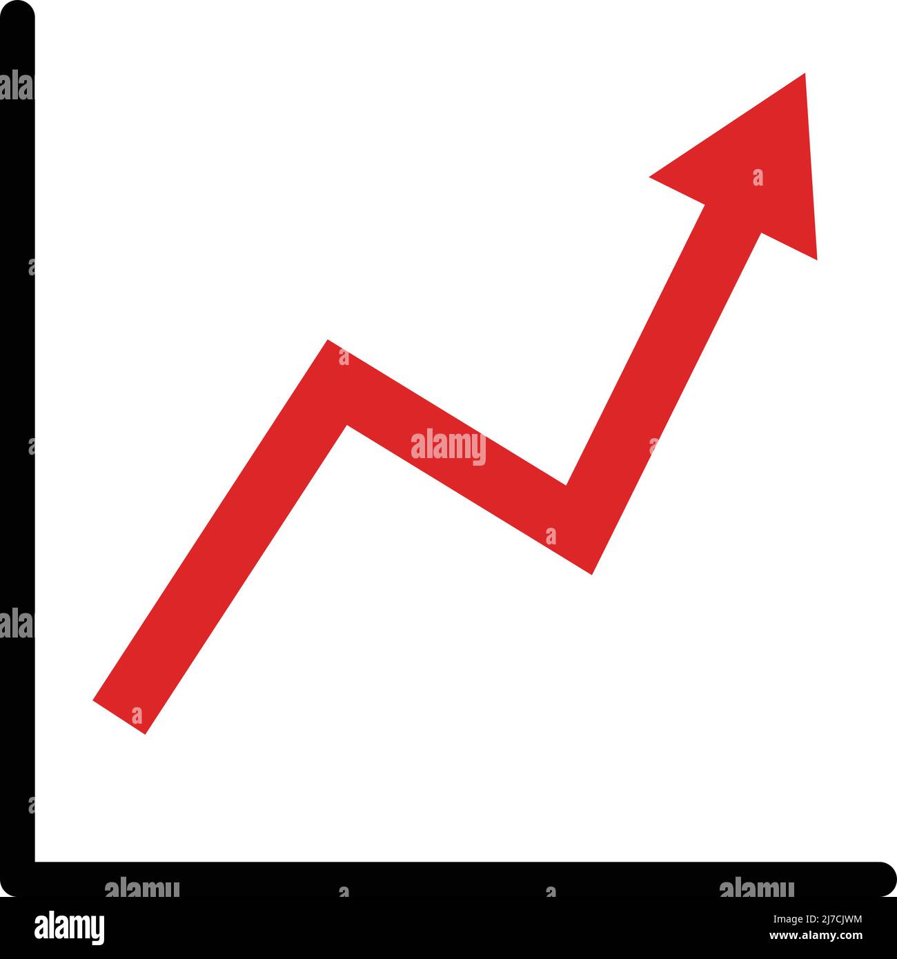 Chart with red arrows going up. Editable vector Stock Vector Image ...