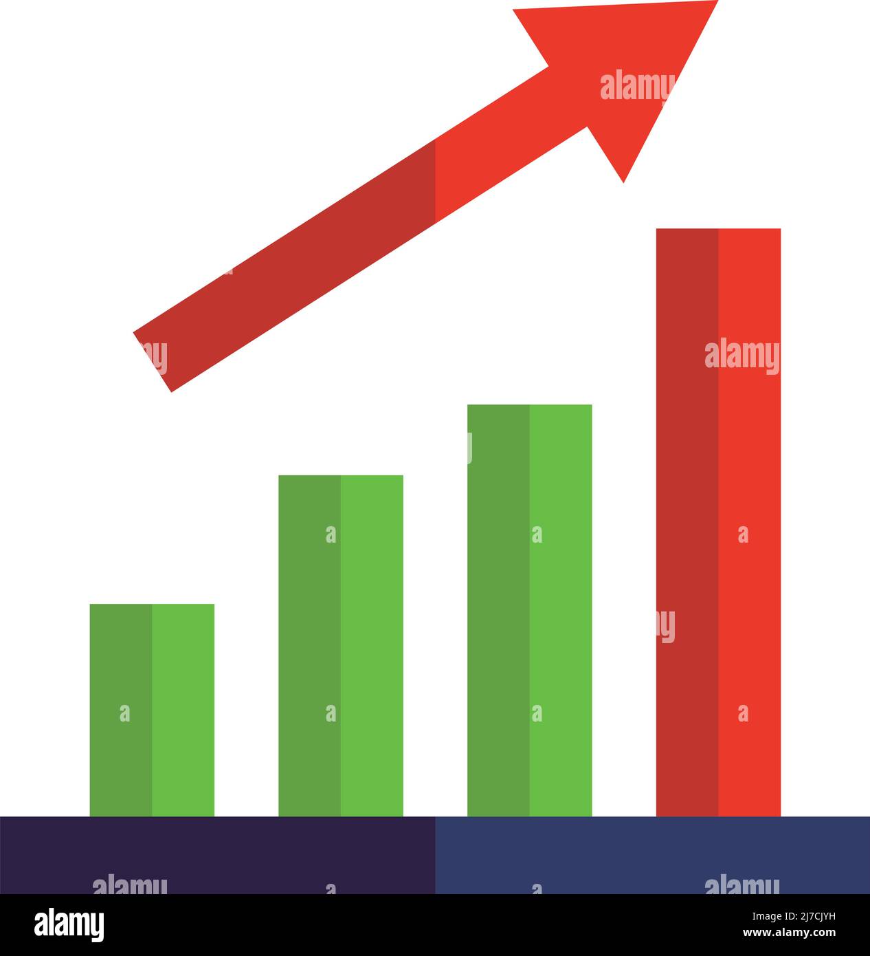 Bar chart and arrow icons for best result. Editable vector Stock Vector ...