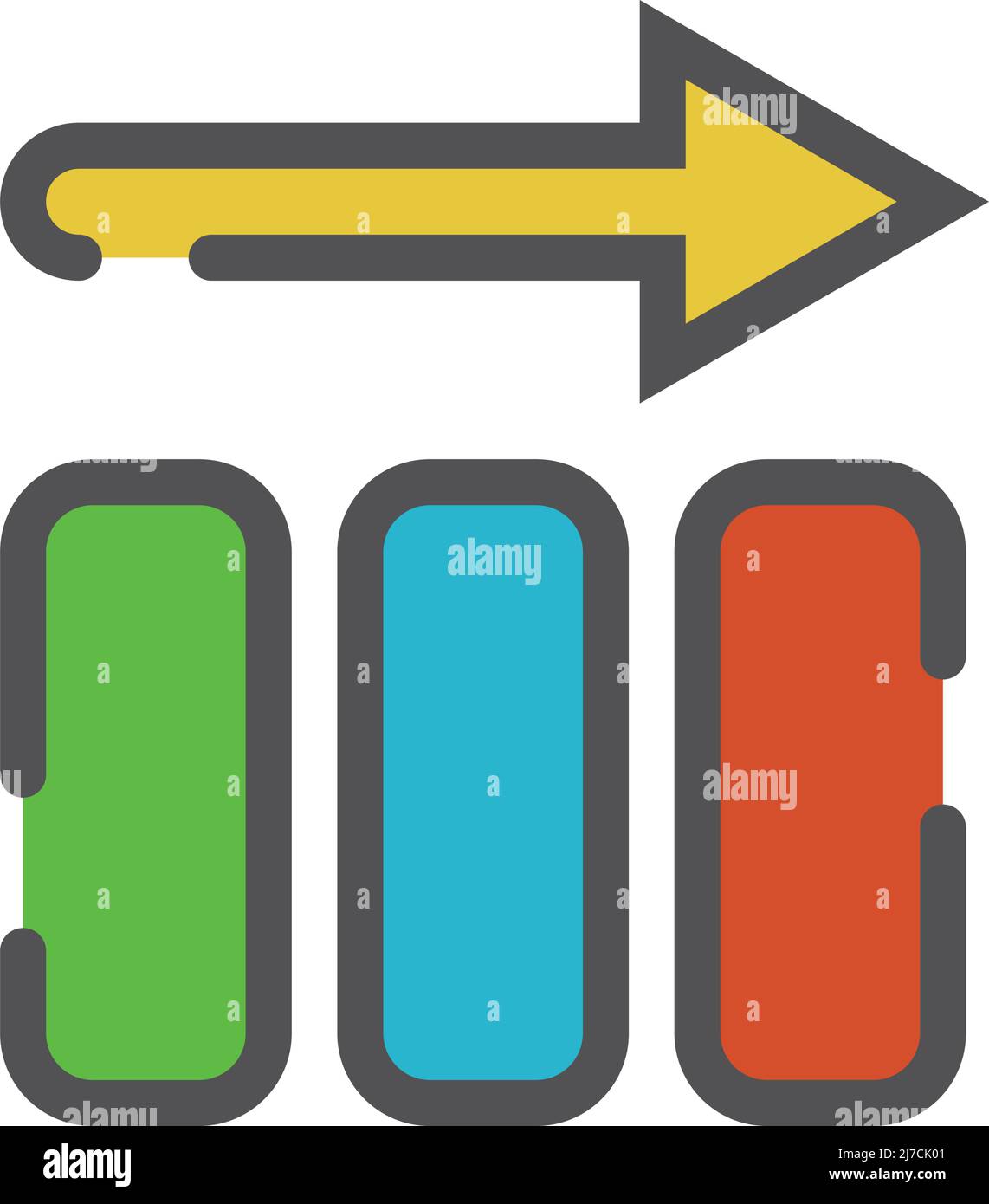 Colorful bar chart with flat design. Editable vector Stock Vector Image ...