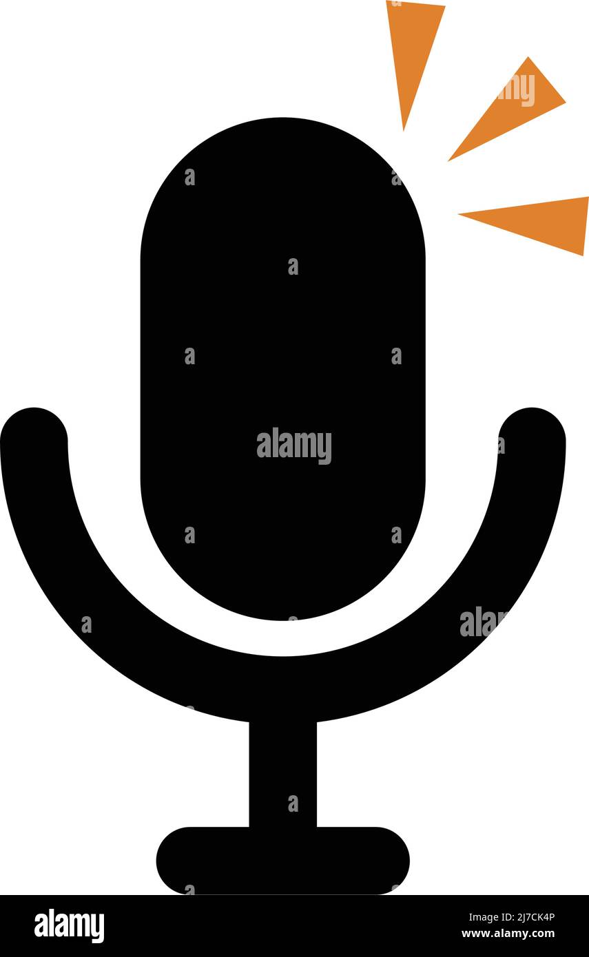 Pop microphone silhouette icon. Editable vector Stock Vector Image ...