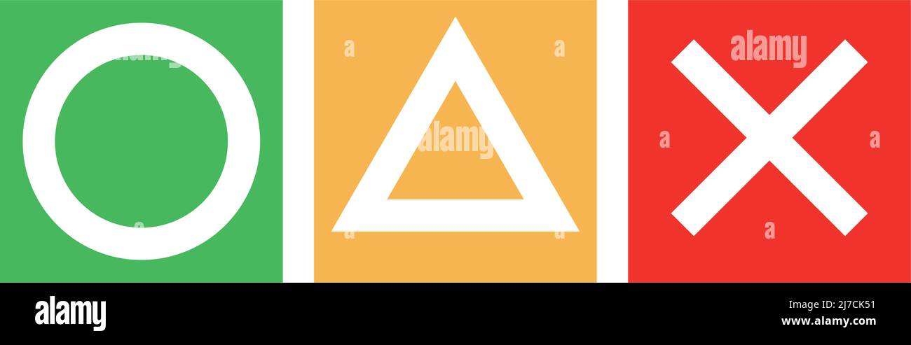 A set of icons with circle, triangle and cross. Editable vector Stock ...