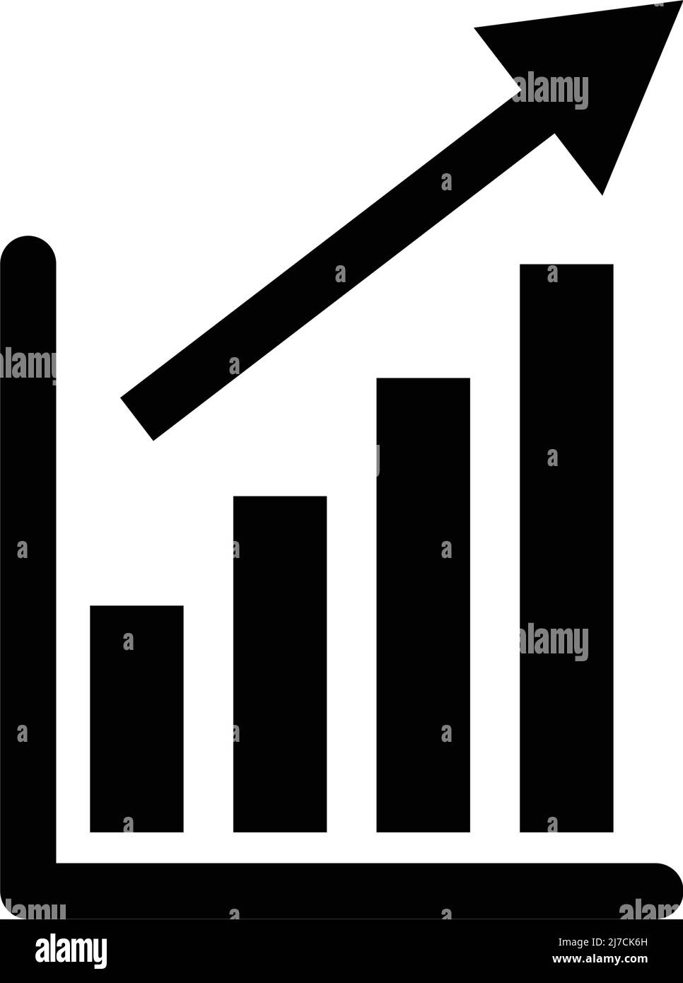 Ascending chart and bar graph icon. Editable vector Stock Vector Image ...