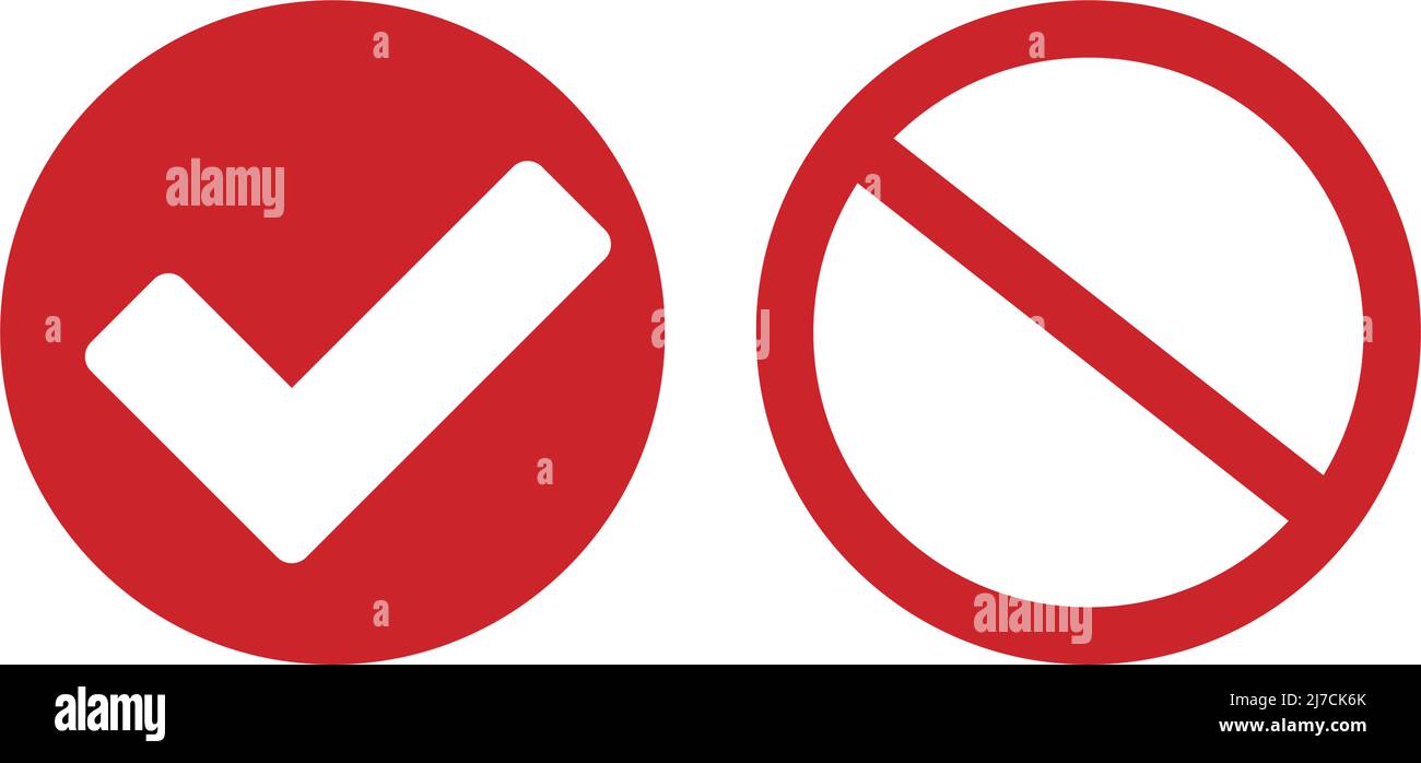 A set of icons for check mark and stop sign. Editable vector Stock ...
