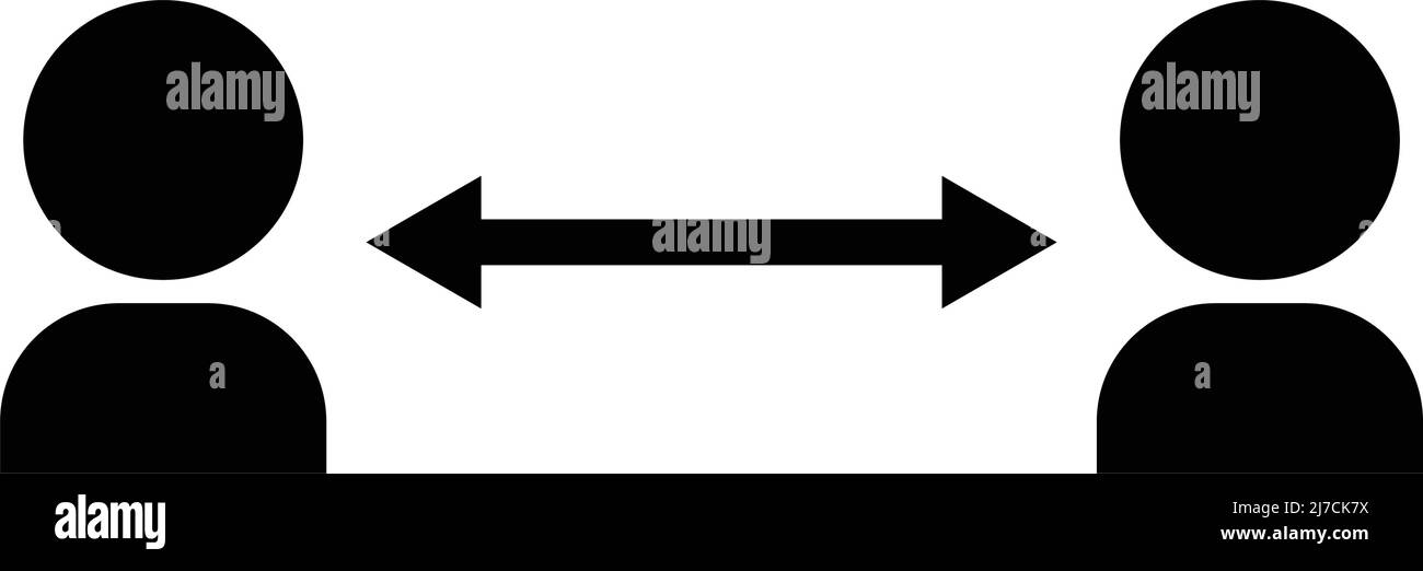 An icon of social distance. Distance between people. Editable vector ...