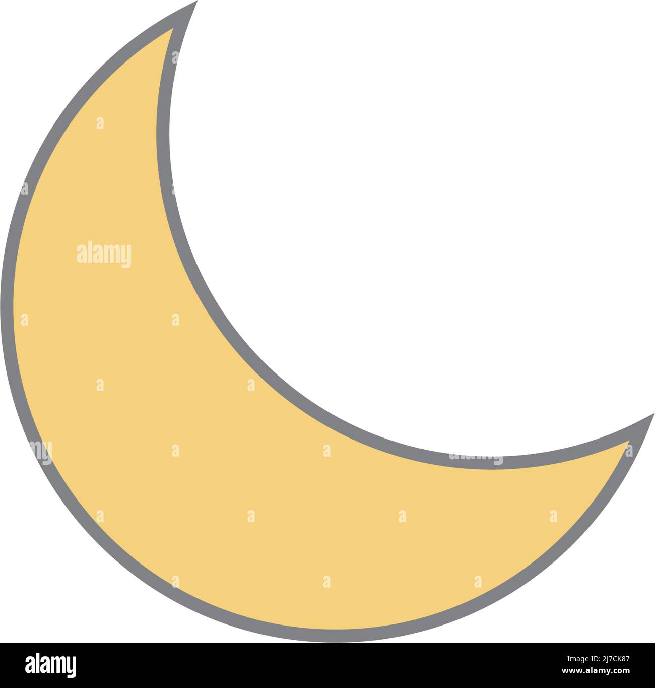 Moon silhouette icon. Crescent moon. Editable vector Stock Vector Image ...