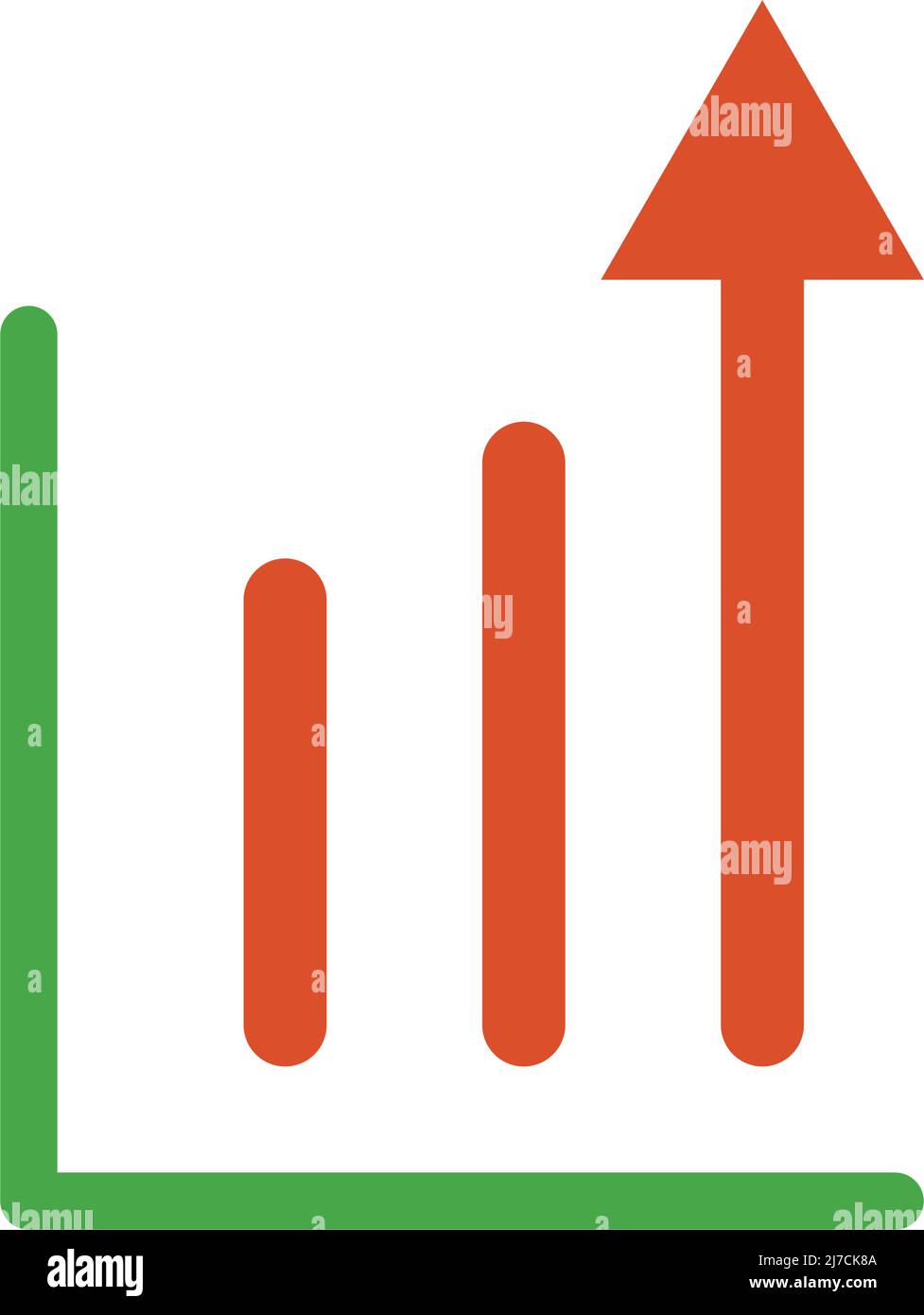 Bar chart icon with ascending arrow. Editable vector Stock Vector Image ...