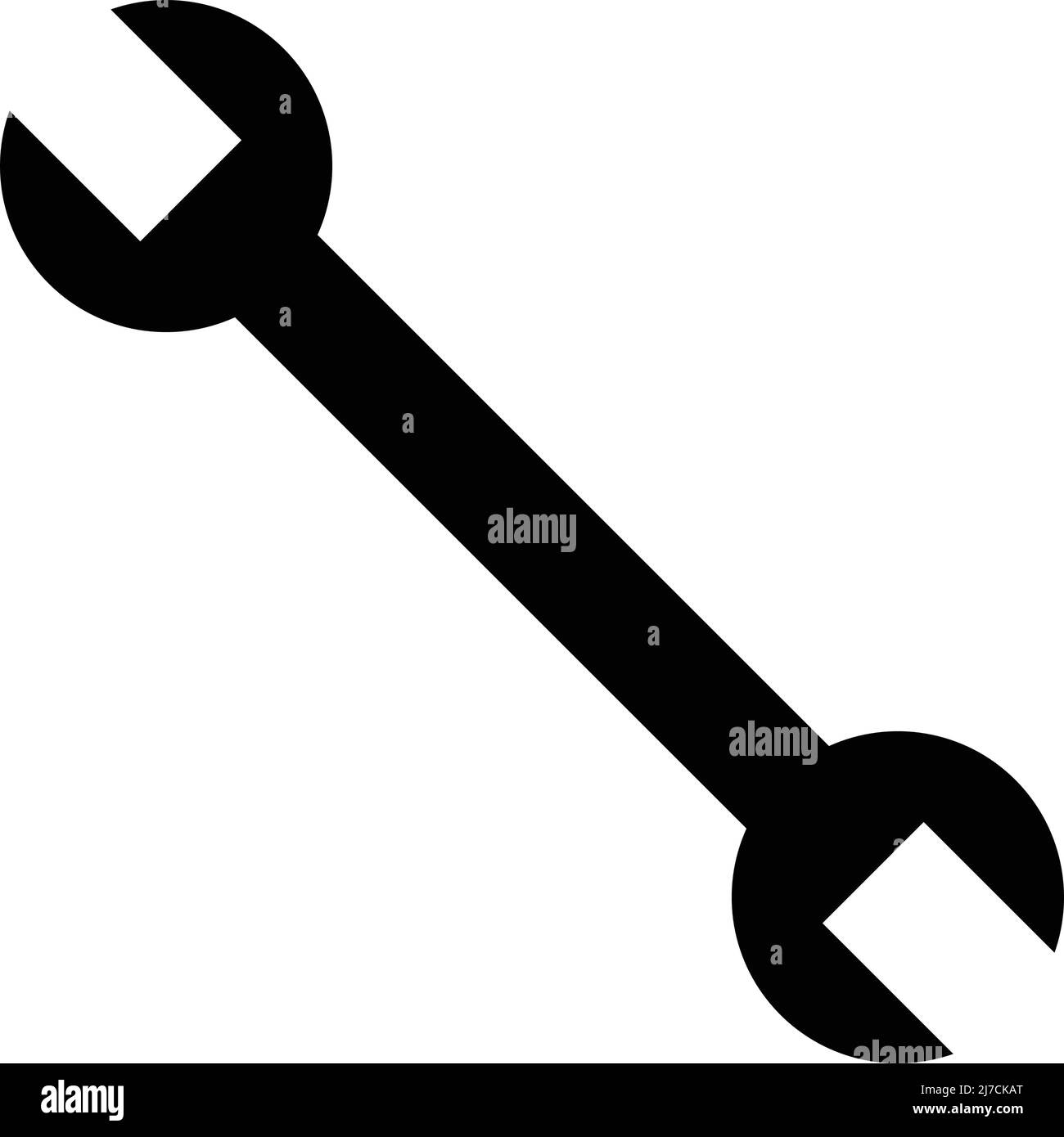 Wrench silhouette icon. Tool icon. Editable vector Stock Vector Image ...