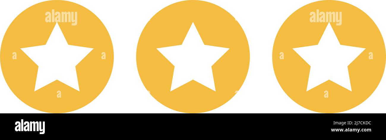 A set of three star icons. Ranking. Editable vector Stock Vector Image ...