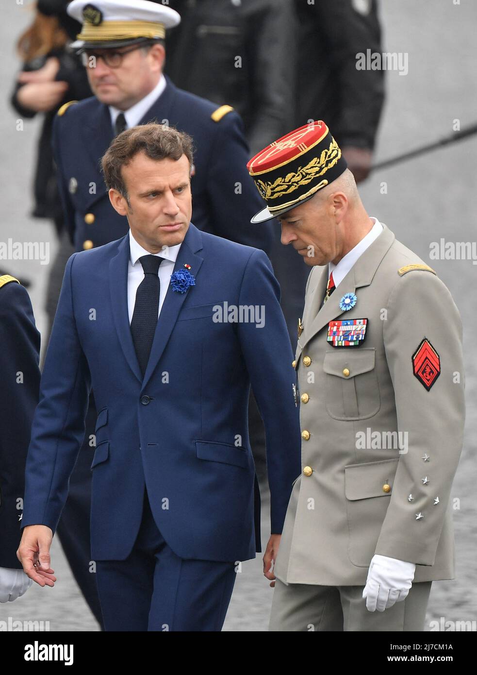 Paris, France, May 8, 2022, French President Emmanuel Macron with ...