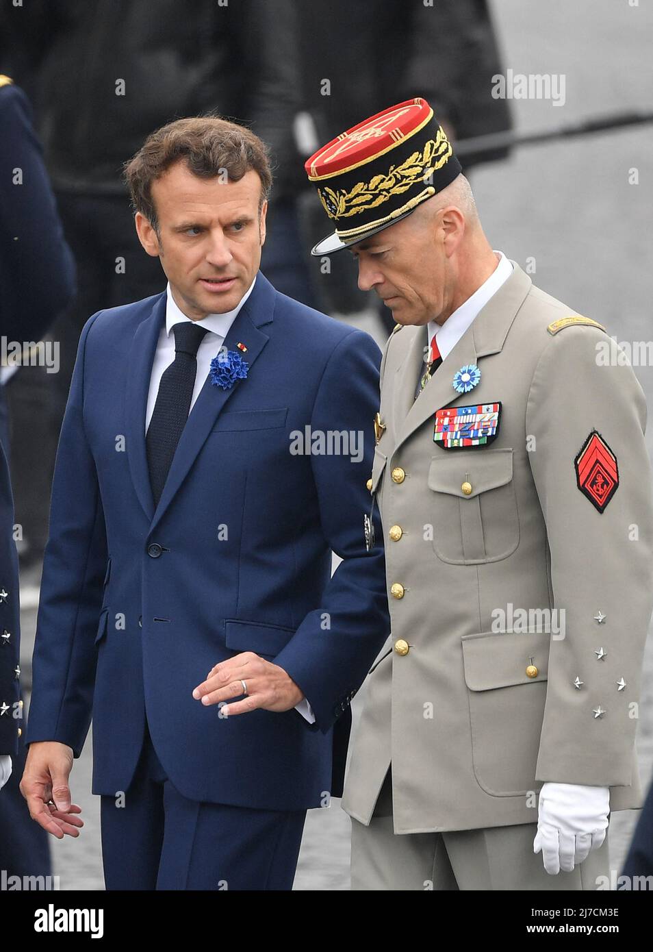 Paris, France, May 8, 2022, French President Emmanuel Macron with ...