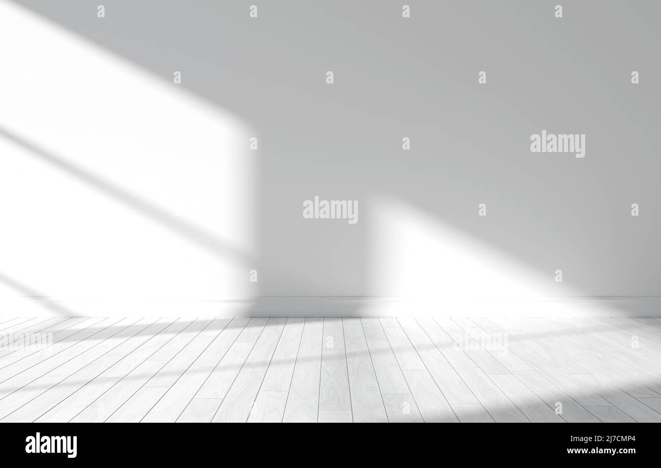 Empty white light room. 3D Illustration Stock Photo - Alamy