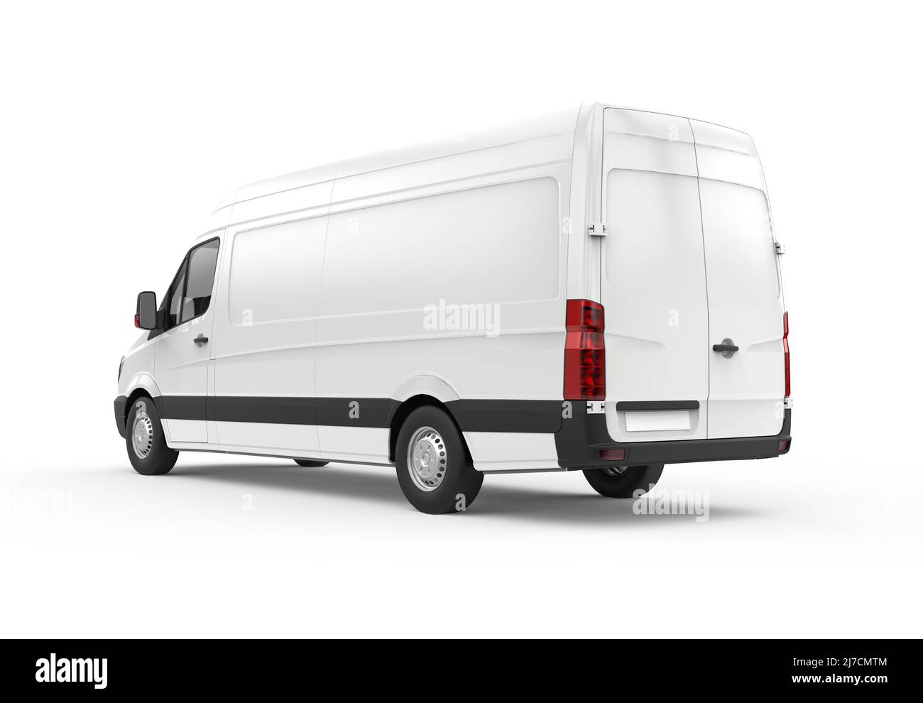 Back and lateral view of a van, mockup, 3D illustration Stock Photo - Alamy