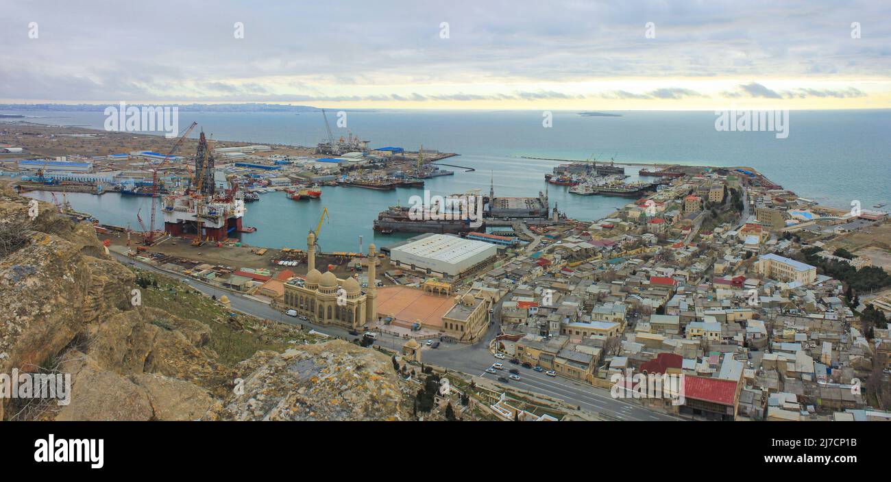 Azerbaijan baku port cargo hi-res stock photography and images - Alamy